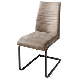 Riess Ambiente riess-ambiente Stuhl APARTMENT - antik taupe mit Metallgestell Freischwinger Industrial