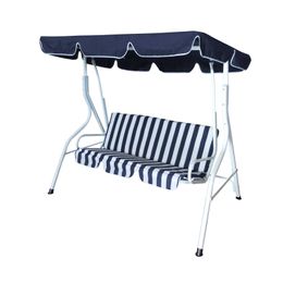DEGAMO Hollywoodschaukel FLORIDA 3-sitzer, weiss / blau