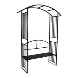 DEGAMO Rosenbogen AVIGNON 220x155cm mit Sitzbank, Metall schwarz