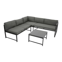 DEGAMO Funktions Lounge Set MONTANA, Aluminium dunkelgrau, Polster grau