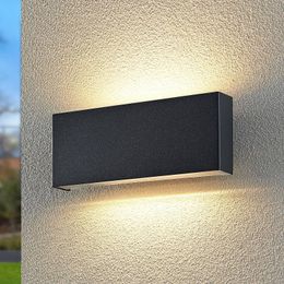 LINDBY Kiban LED-Außenwandlampe in Dunkelgrau