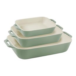 Staub Ceramique Ofenformenset 3-tlg, rechteckig, Eukalyptus, Keramik