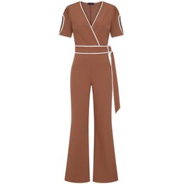 HotSquash Jumpsuit Damen Gr&ouml;&szlig;e M/L hellbraun / wei&szlig;