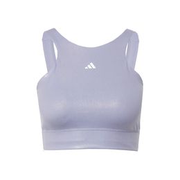 adidas Performance Sport-BH 'Powerimpact Medium-Support Longline' Damen Gr&ouml;&szlig;e L silber / wei&szlig;