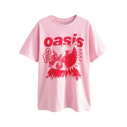 next T-Shirt 'Oasis Band' Damen Gr&ouml;&szlig;e S/M rosa / rot