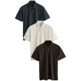 next Poloshirt Herren Gr&ouml;&szlig;e XXL marine / braun / wei&szlig;