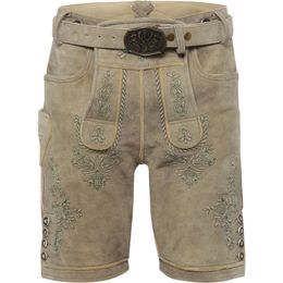 Almsach Kurze Lederhose mit G&uuml;rtel Hellbraun (Gr&ouml;&szlig;e: 48)