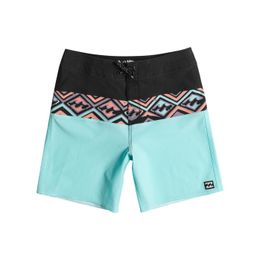 Boardshorts Billabong "Momentum Pro", Jungen, Gr. 26, blau (coastal), 88% Polyester, 12% Elasthan, Hosen