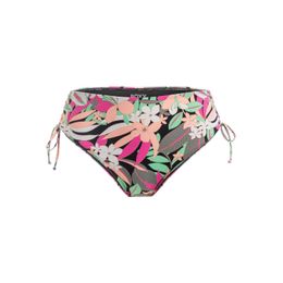 Bikini-Hose Roxy "Printed Beach Classics", Damen, Gr. S, US-Größen, anthrazit palm song s, 87% Nylon, 13% Elasthan, Badehosen