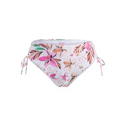 Bikini-Hose Roxy "Printed Beach Classics", Damen, Gr. S, US-Größen, weiß happy tropical swim, 87% Nylon, 13% Elasthan, Badehosen