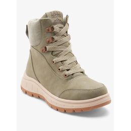 Stiefel Roxy "Karmel", Gr. 6(36), grün (olive grün), Obermaterial: 95% Synthetikmaterial, 4% Metall, 1% Textil / Futter: 100% Textil / Außensohle: 100% Gummi, Schuhe