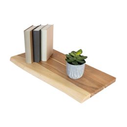 Holzplatte Akazienholz natur massiv 50x30 cm Holzbrett einseitige Baumkante ARYA