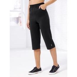 WITT Damen Caprihose mit Glitzerstickerei, schwarz, Gr&ouml;&szlig;e 56