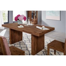 Esstisch massiv Akazie nussbaum 200 x 100 Holzgestell NORA