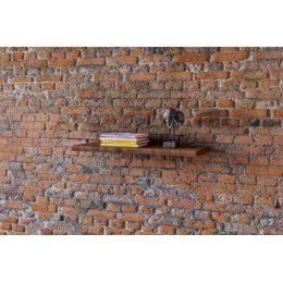 Baumkanten Wandregal Akazienholz 80 cm nussbaumfarben SUVA