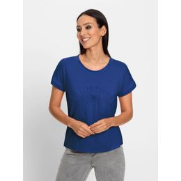 Heine Damen Kurzarmshirt, Blau, Gr. 36, T-Shirts, Material: Viskose