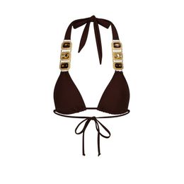 Moda Minx Bikinitop 'Boujee' Damen Größe 80 dunkelbraun / gold