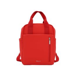 Rucksack Tamaris "Rucksack TAS Cher", Gr. B/H/T: 27cm x 33cm x 13cm, rot (rot 600), Polyester, Rucksäcke