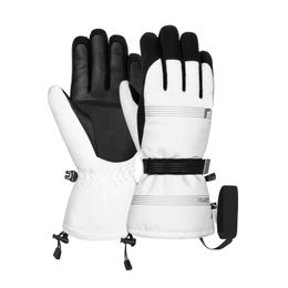 Skihandschuhe Reusch "Cozy Down R-TEX XT", Damen, Gr. 6,5, schwarz-weiß (weiß, schwarz), 87% Polyester, 6% Polyurethan, 2% Elasthan, feminin, Handschuhe, mit wasserdichter und atmungsaktiver Funktion