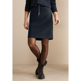 Minirock Cecil, Damen, Gr. L (42), blau (universal blau), Stoff, 73% Polyester, 22% Viskose, 5% Elasthan, unifarben, casual, comfort fit kurz, Röcke, mit Tunnelzugband