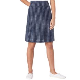 Jerseyrock Classic Basics, Damen, Gr. 48, blau (marine, weiß, gemustert), 50% Baumwolle, 50% Modal, gemustert, mehrfarbig, knielang, Röcke, Topseller