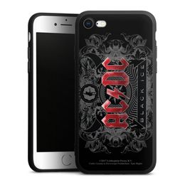 DeinDesign iPhone SE (2020) Handy Premium Silikon H&uuml;lle Handyh&uuml;lle schwarz Case Black Ice Merchandise Acdc Silikon Premium Case