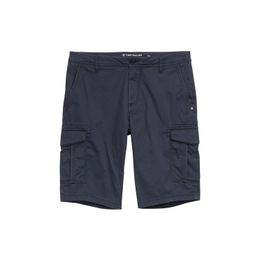 Tom Tailor Herren Cargo Shorts mit Taschen, blau, Gemustert, Gr. 30