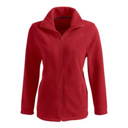 WITT Damen Fleecejacke mit zwei Taschen, weinrot, Gr&ouml;&szlig;e 54