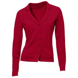 Heine Witt Damen Feinstrickjacke mit Reverskragen, rot, Gr&ouml;&szlig;e 38