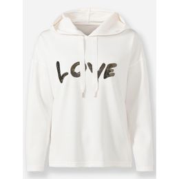 WITT Damen Kapuzensweatshirt mit LOVE-Schriftzug, champagner-bronzefarben-bedruckt, Gr&ouml;&szlig;e 48