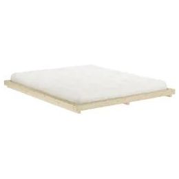 Bettgestell KARUP DESIGN "DOCK BED, Futonbett, Massivholzbett, Bett ohne Matratze", beige (kiefer natur), B:173cm H:11cm L:213cm, Betten, Bett mit Lattenrost, aus FSC zertifizierter Kiefer, mehrere Größen