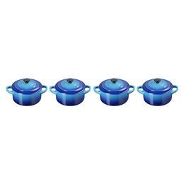 Le Creuset Mini-Cocotte 4er-Set 10cm AZURE