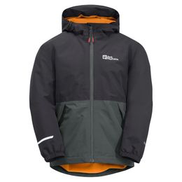 Outdoorjacke Jack Wolfskin "SNOWY DAYS JACKET K", Kinder, Gr. 116, grün (slate, grün), 1. OBERSTOFF 100% POLYESTER, 1.FUTTER 100% POLYESTER 2.FUTTER 100% POLYESTER FÜLLUNG 100% POLYESTER, Jacken