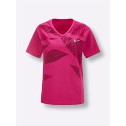 Catamaran Sports Damen Sportshirt mit Stretch-Anteil, fuchsia-gemustert, Gr&ouml;&szlig;e 40/42