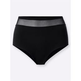 w&auml;schepur w&auml;schepur Damen Taillenslip mit Mesh-Einsatz, schwarz, Gr&ouml;&szlig;e 44/46