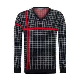 Jacey Quinn Pullover Herren Gr&ouml;&szlig;e S rot / schwarz / wei&szlig;