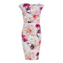 SWING Kleid Damen Gr&ouml;&szlig;e 46 ecru / orange / pink / dunkelpink