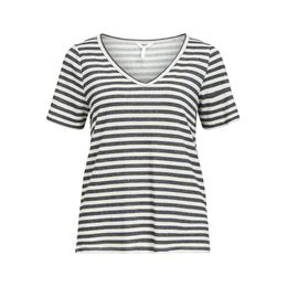 Object T-Shirt 'Thea' Damen Gr&ouml;&szlig;e XS schwarzmeliert / wei&szlig;