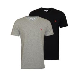 U.S. Polo Assn. T-Shirt Herren Gr&ouml;&szlig;e XXL graumeliert / schwarz