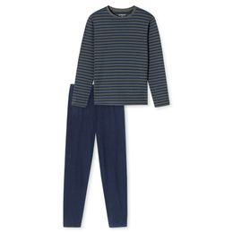 Schiesser Pyjama Herren Gr&ouml;&szlig;e M navy / dunkelgrau