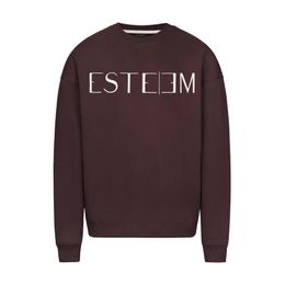 Esteem Sweatshirt Herren Gr&ouml;&szlig;e L dunkelbraun / wei&szlig;