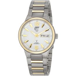 Funkuhr ETT "Everest, EGT-11322-11M", grau (grau, goldfarben), Armbanduhren, Herren, Armbanduhr, Herrenuhr, Datum, Solar