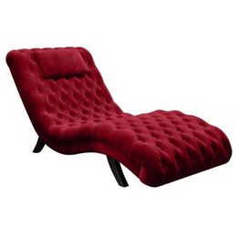 Ambia Home Relaxliege , Rot , Textil , Eiche , massiv , 1-Sitzer , Füllung: Schaumstoff , 73x75x163 cm , Stoffauswahl , Wohnzimmer, Sessel,