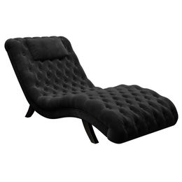 Ambia Home Relaxliege , Schwarz , Textil , Eiche , massiv , 1-Sitzer , Füllung: Schaumstoff , 73x75x163 cm , Stoffauswahl , Wohnzimmer, Sessel,