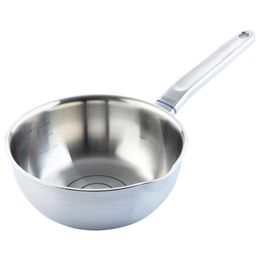 Johann Lafer Stilsauteuse Lafer , Silber , Metall , 1,5 L , rund , Messskala, Griffe werden nicht heiß , Kochen, Töpfe, Stielkasserollen