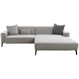 Johann Jakob Ecksofa , Grau , Textil , 3-Sitzer , Ottomane rechts, L-Form , 285x190 cm , Goldenes M, Made in Germany, DGM , Typenauswahl, Fußauswahl,