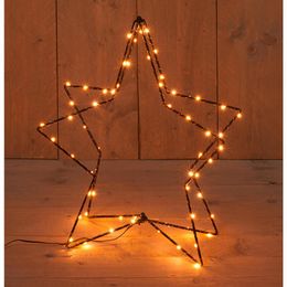 X-Mas Led-Dekoleuchte , Schwarz , Metall , bernsteinfarben , 51 cm , Timerfunktion , Lampen & Leuchten, Innenbeleuchtung, Dekoleuchten, Dekoleuchten