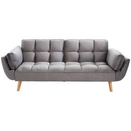 Mid.you Schlafsofa , Grau , Textil , Kautschukholz , 3-Sitzer , Füllung: Schaumstoff , 212x92x81 cm , Liegefunktion , Kinder- & Jugendzimmer,