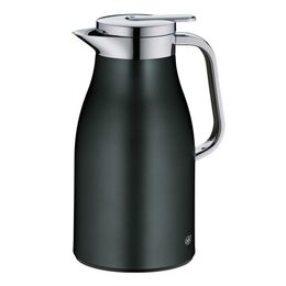 Alfi Isolierkanne Skyline , Grau , Metall , Uni , 1,0 L , doppelwandig, Ausgießer, lebensmittelecht, 100% dicht, Glaskolben, abnehmbarer Deckel,