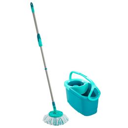 Leifheit Bodenreinigungs-Set Clean Twist Disc MOP , Türkis , Metall , 140x30x30 cm , rutschfester Griff, hohe Saugfähigkeit, streifenfreie Reinigung ,